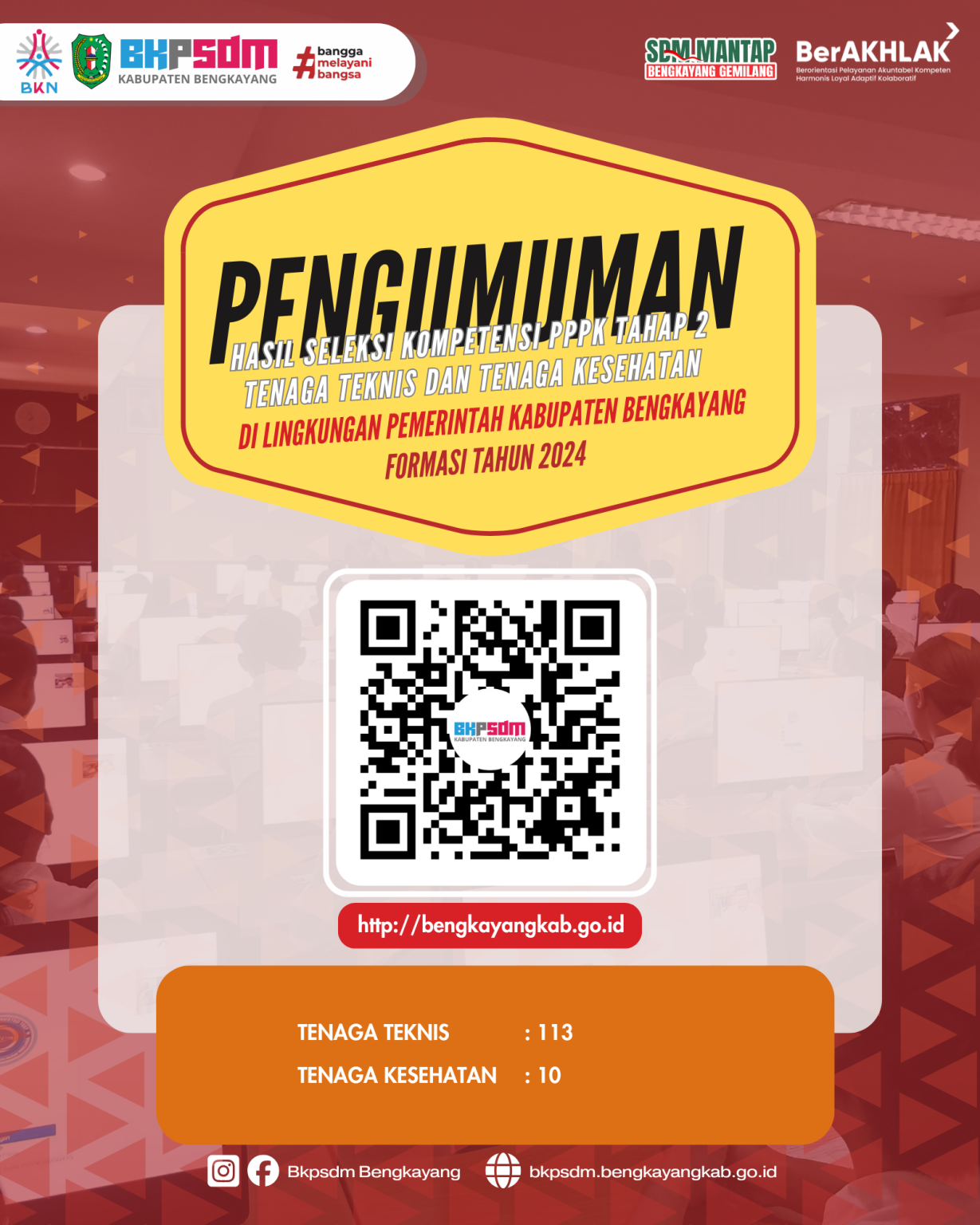PENGUMUMAN HASIL SELEKSI KOMPETENSI PPPK TAHAP II TENAGA TEKNIS DAN TENAGA KESEHATAN DI ...