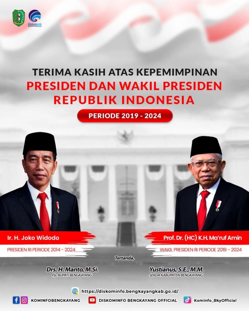 TERIMA KASIH ATAS KEPEMIMPINAN PRESIDEN DAN WAKIL PRESIDEN REPUBLIK INDONESIA, PERIODE 2019 ...