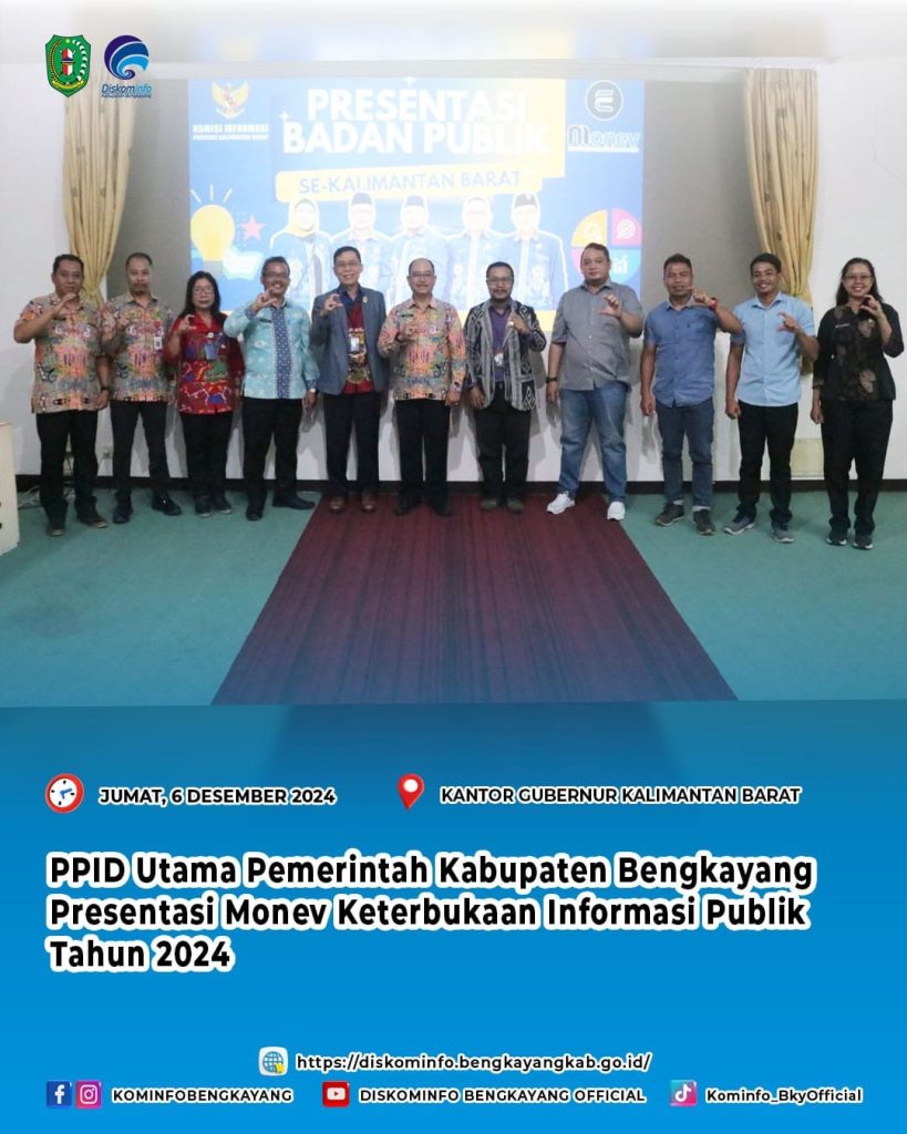 PPID Utama Pemerintah Kabupaten Bengkayang Presentasi Monev Keterbukaan Informasi Publik Tahun ...